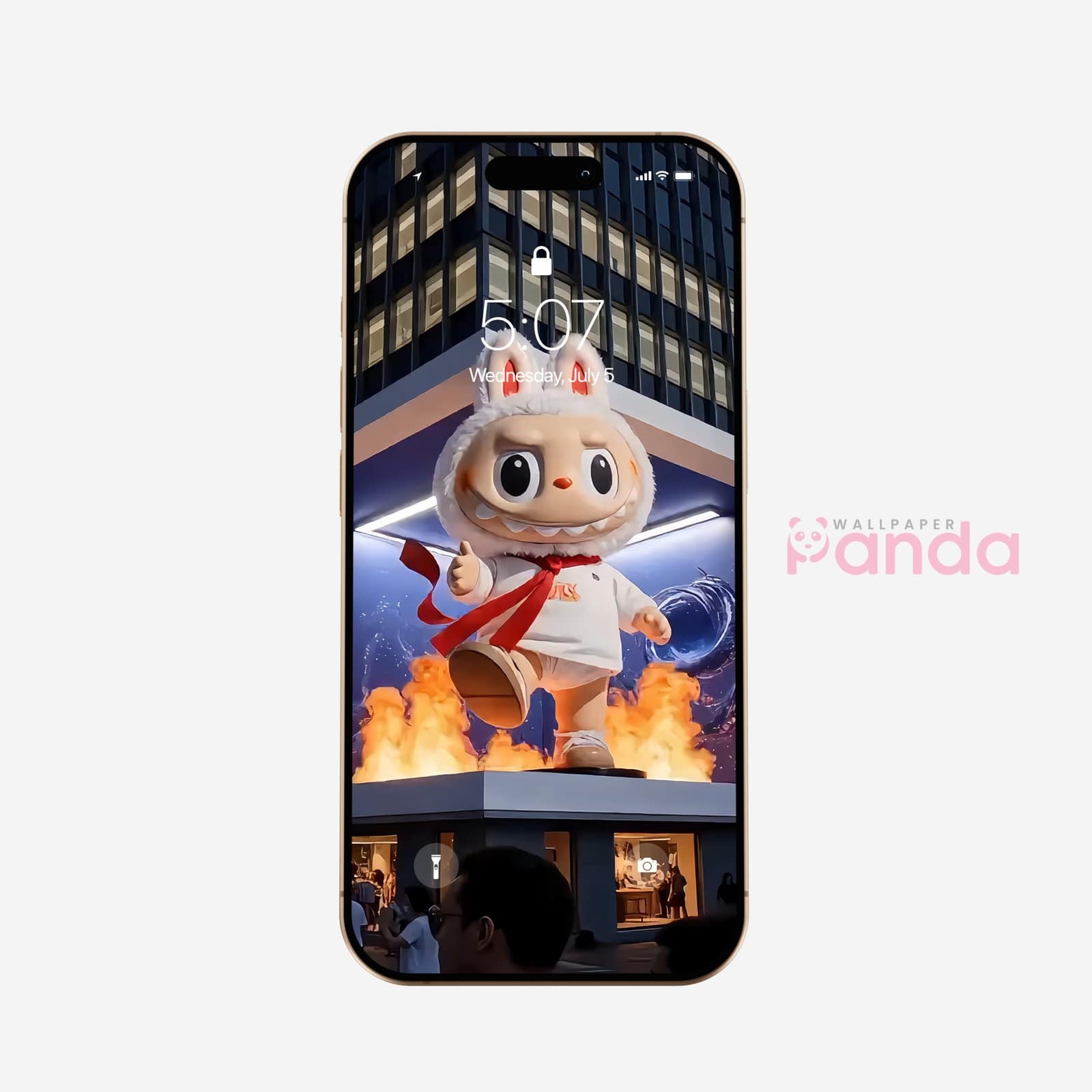 Giant Labubu on Display on Building Top Video Wallpaper for Phones